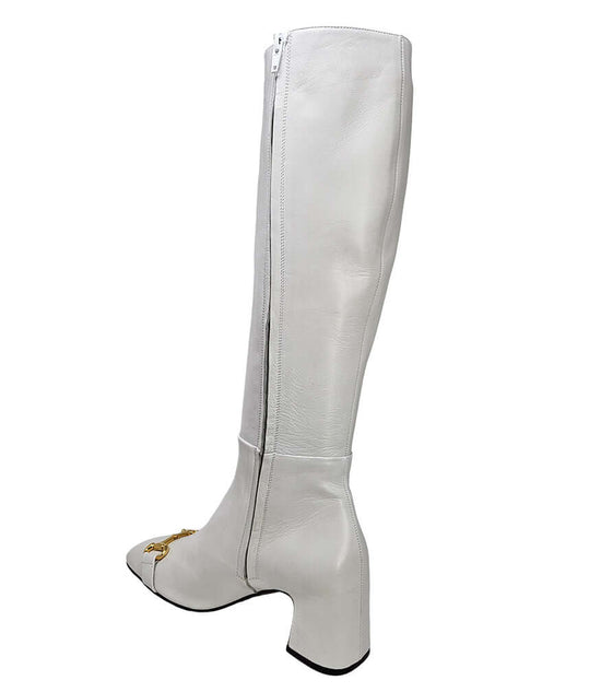 White Tall Lock Boot – Madison Maison