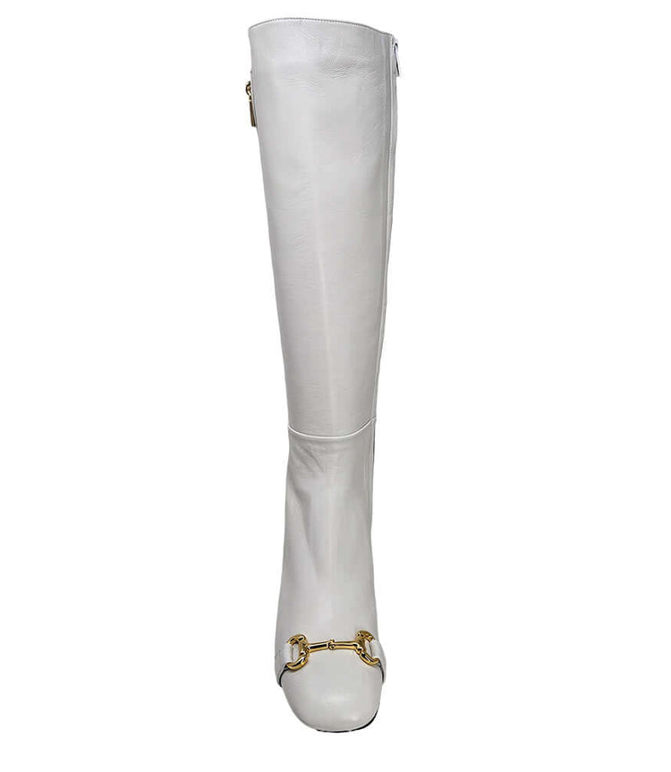 White Tall Lock Boot – Madison Maison