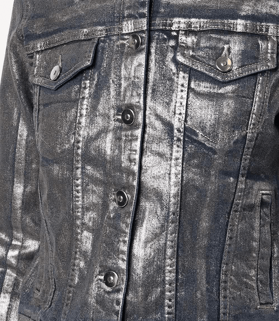 Silver/Denim Metallic Jean Jacket – Madison Maison